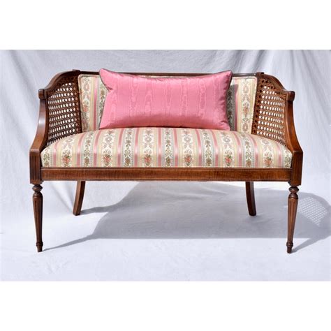 French Louis Xvi Style Cane Curve Back Settee Chairish