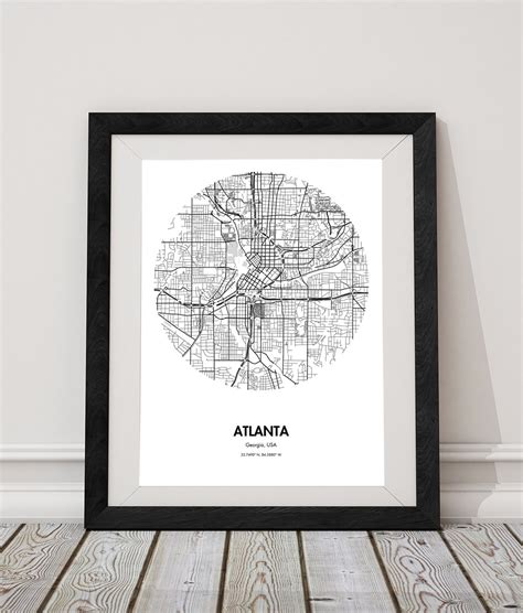 Buy Atlanta Map Poster 18 By 24 Inch City Map Print Online Landmass