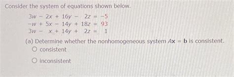 solved 3w−2y 16y 2t −1−w 5x 14y 16y 913w y 14y 2y 1