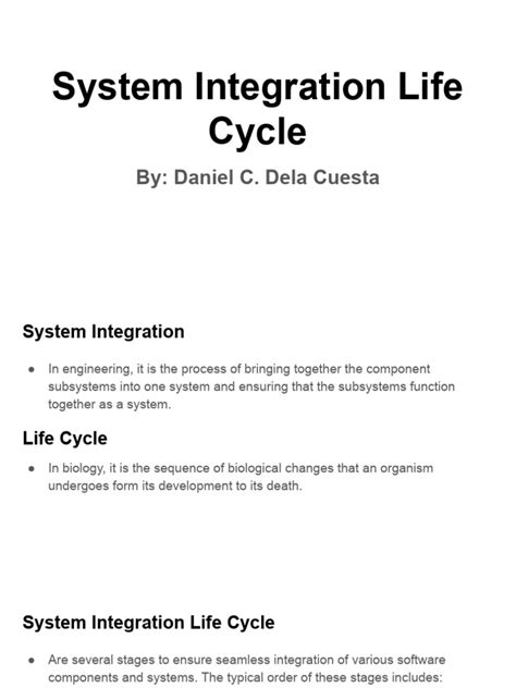 System Integration Life Cycle Pdf