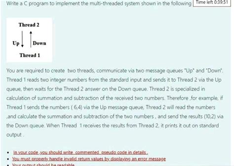 solved write a c program to implement the multi threaded