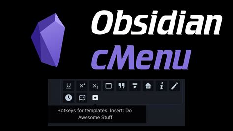 Obsidian How To Use Cmenu Youtube