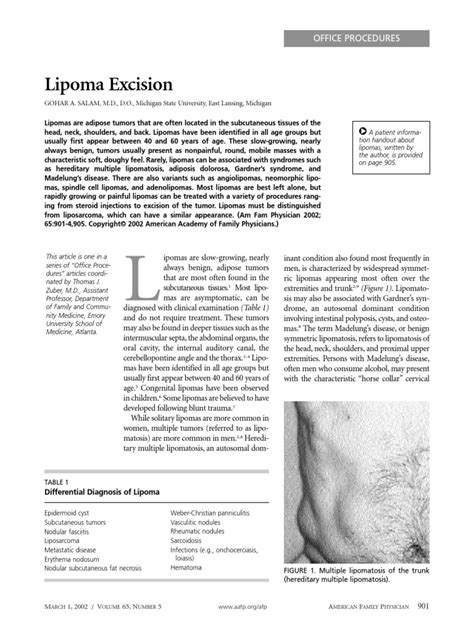 Lipoma Excision Surgery Medical Specialties