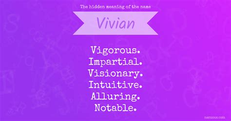 The Hidden Meaning Of The Name Vivian Namious