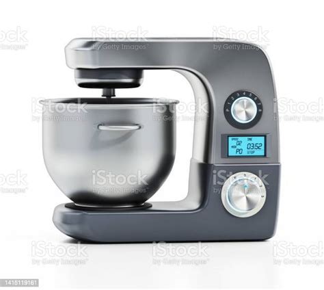 Modern Electronic Food Processor With Lcd Screen Isolated On White