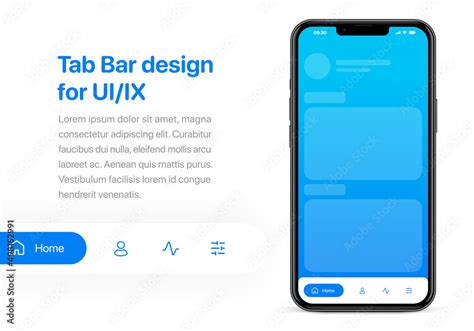 Mobile Application Tab Bar For Ui Ux Presentation And Apps Navigation