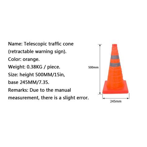Telescopic Traffic Cone Car Warning Sign Roadblock Grandado