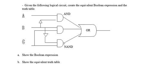 Solved Given The Following Logical Circuit Create The