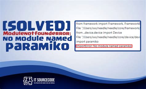 Modulenotfounderror No Module Named Paramiko Solved