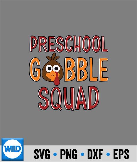 Preschool Gobble Squad Svg Preschool Gobble Squad Vintage Svg Cut File