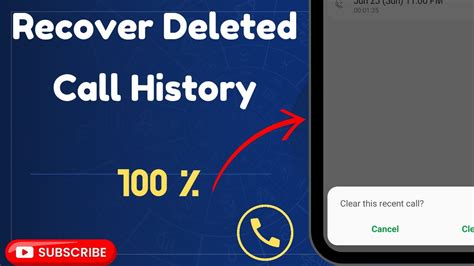 How To Recover Deleted Call History Recover Deleted Call Logs History Android Youtube