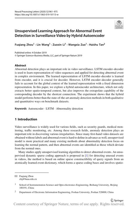 Unsupervised Learning Approach For Abnormal Event Detection In