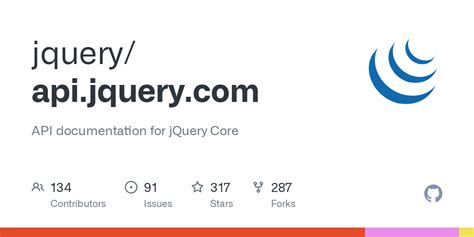 Github Jquery Api Documentation For Jquery Core