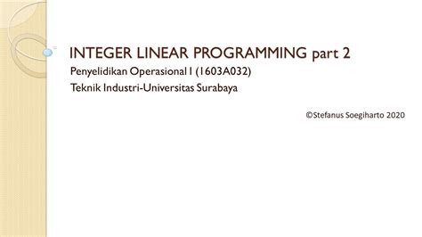 Integer Linear Programming Part 22 Youtube