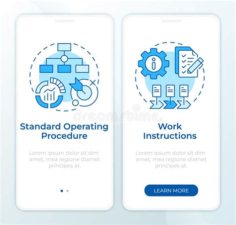 Benefits Of Sop Blue Onboarding Mobile App Screen Stock Illustration Illustration Of Planning