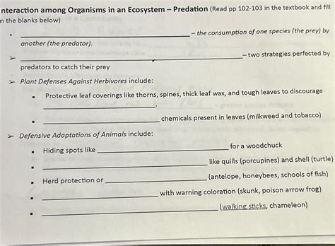 Solved Interaction Among Organisms In An Ecosystem