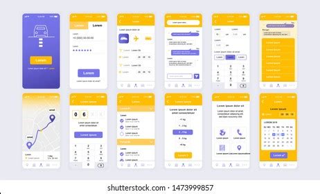 Set Ui Ux Gui Screens Delivery Stock Vector Royalty Free 1473999857 Shutterstock