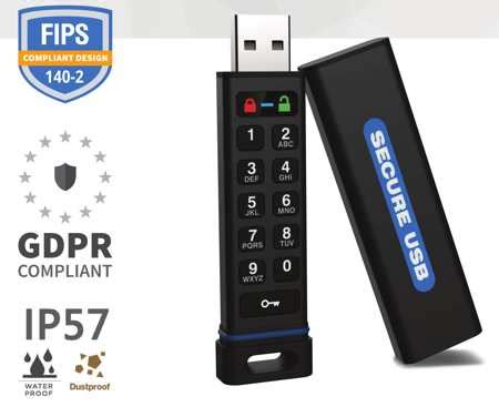 CES Secure Data Unveiling SecureUSB BT And SecureUSB KP Hardware Encrypted USB 3 0 Flash Keys