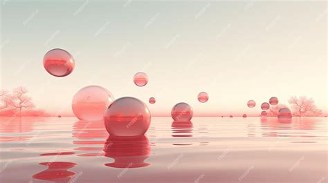 Premium Ai Image Spherical Orbs Floating In A Serene And Serene Atmosphere With Gradient