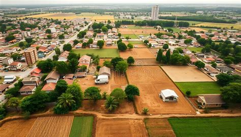 Aerial View Suburban Neighborhood Houses Residential Area Homes