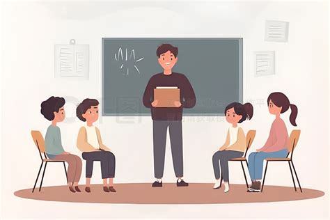 Classroomai数字艺术 Classroom卡通风简约儿童学生老师课堂师生互动场景插画 Ai平面元素免费下载 Png格式 4032像素 编号71590623 千图网