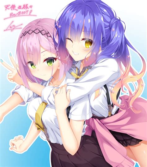 kohibari kurumi and tanikaze amane tenshi souzou re boot drawn by