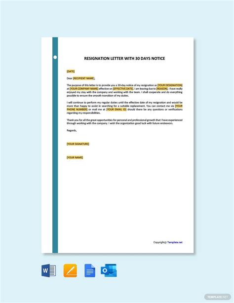 Editable Resignation Letter Templates In Pdf To Download