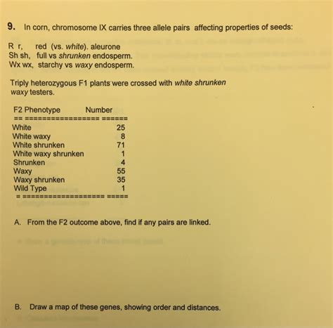 Solved In Corn Chromosome Ix Carries Three Allele Pairs