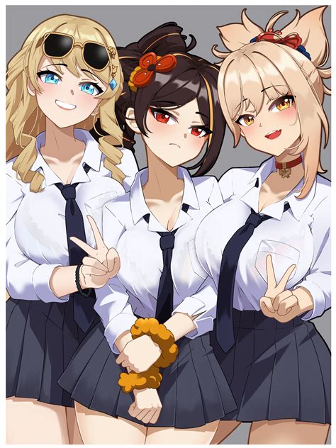 Navia Chiori And Yoimiya As Jks By Leovic R Yoimiya Mains