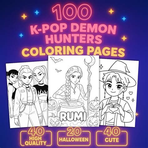Coloring Pages Huntrix Etsy