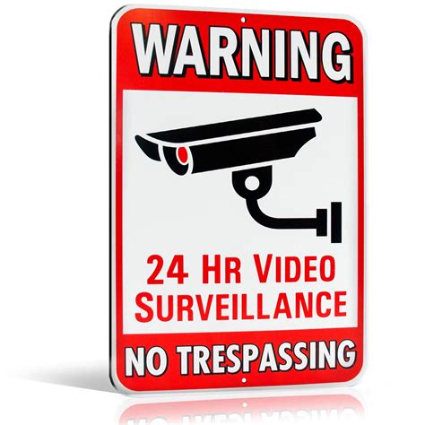 Signs Authority 24 Hour Video Surveillance Warning Sign 10x15 Inch