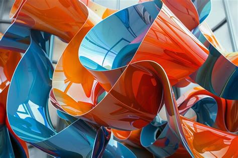 Premium Photo Abstract Art Installation With Dynamic Shapes And