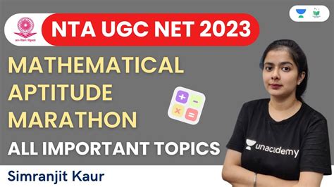 Mathematical Aptitude Marathon All Important Topics Nta Ugc Net 2023 Simranjit Kaur Youtube