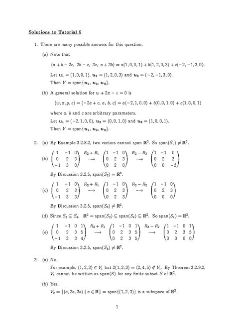 Tutorial 5sol Tut 5 Solution Solutions To Tutorial 5 There Are Many Possible Answers For