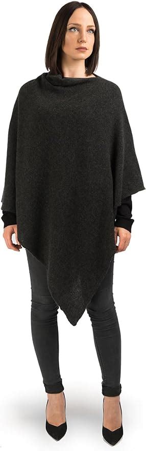Dalle Piane Cashmere Poncho Donna 100 Cashmere Antracite Amazonit