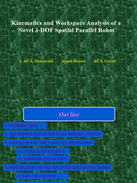 Spatial Parallel Robot Pdf Kinematics Automation