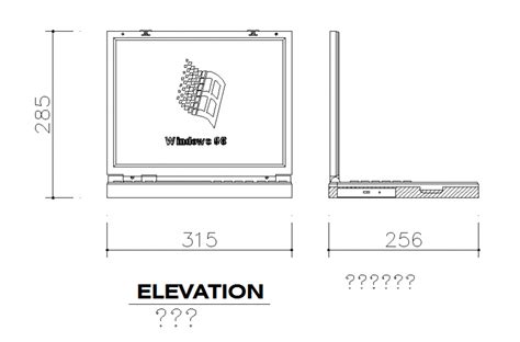 Notebook Computer 2 D Cad Block Autocad File