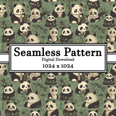 Abstract Pandas Pattern Digital Download Seamless Background Downloadable Instant Access File Etsy