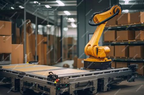 Premium Ai Image Smart Robot Arm For Innovative Warehouse And Factory
