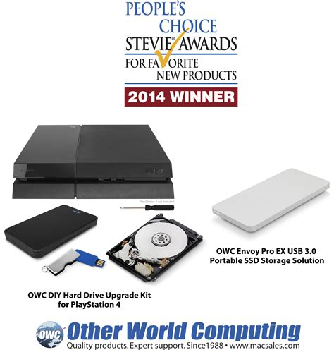 OWC Honored Twice In ABA People S Choice Stevie Awards For PlayStation 4 DIY Hard Drive