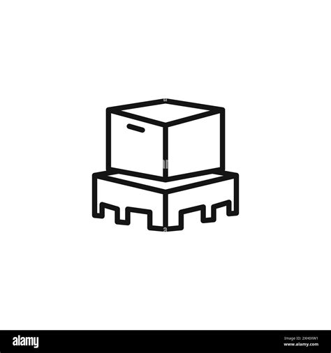 Box On A Pallet Icon Logo Sign Vector Outline In Black And White Color Stock Vector Image And Art