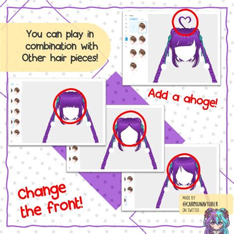 Vroid Hair Preset Braided Twin Tails 3 Options Etsy