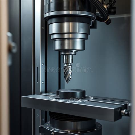 A Vertical Cnc Machine With A Milling Cutter Installed Captured During