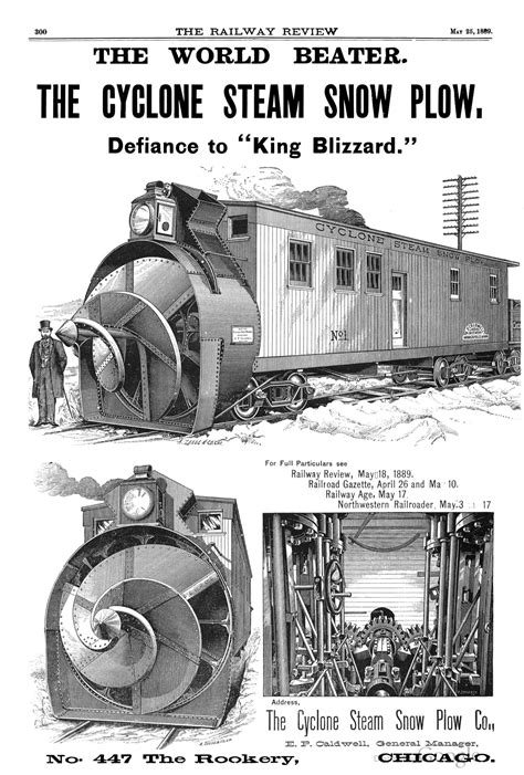 Caldwells Cyclone Steam Snow Plow Of 1889 Rweirdwheels