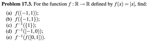 Solved Problem For The Function F RR Defined By Chegg