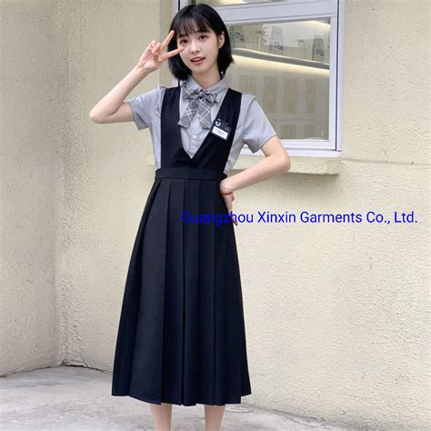 Custom Professional 100 Cotton Pinafore Black Embroidered Straight