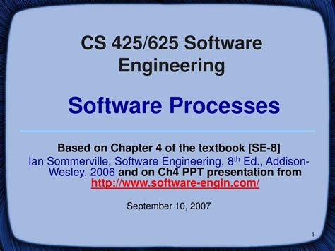 Ppt Cs 425625 Software Engineering Software Processes Powerpoint