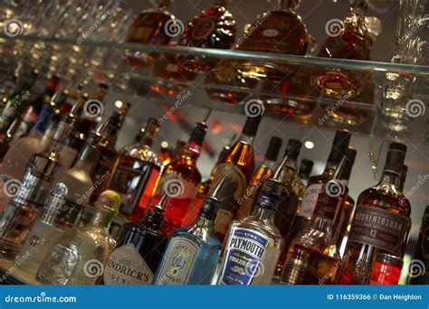 Bottles Of Spirits In Cocktail Bar Editorial Photo Image Of Addictive