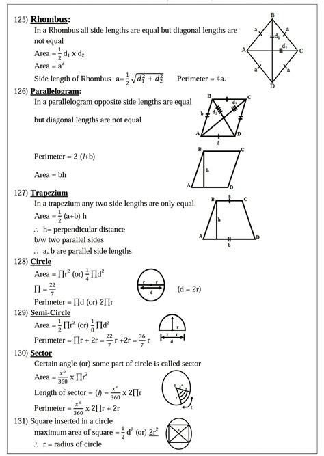 Arithmetic And Reasoning For Competitive Exams Mensuration Formulas Arithmetic And Reasoning For Competitive Exams Mensuration Formulas
