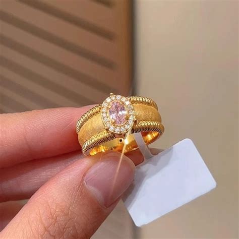 中古vintage风拉丝滚珠边鸽子蛋戒指轻奢复古宫廷镶钻开口指环女 阿里巴巴